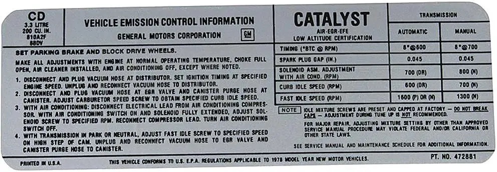 1978-1987 El Camino Database