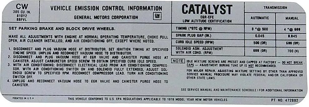 1978-1987 El Camino Database