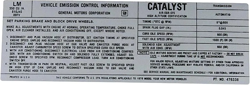 1978-1987 El Camino Database