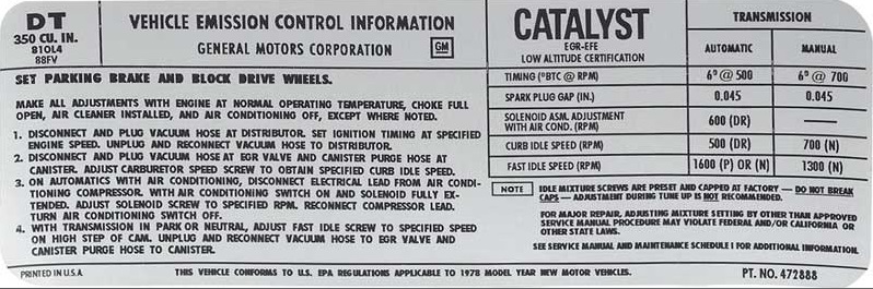 1978-1987 El Camino Database